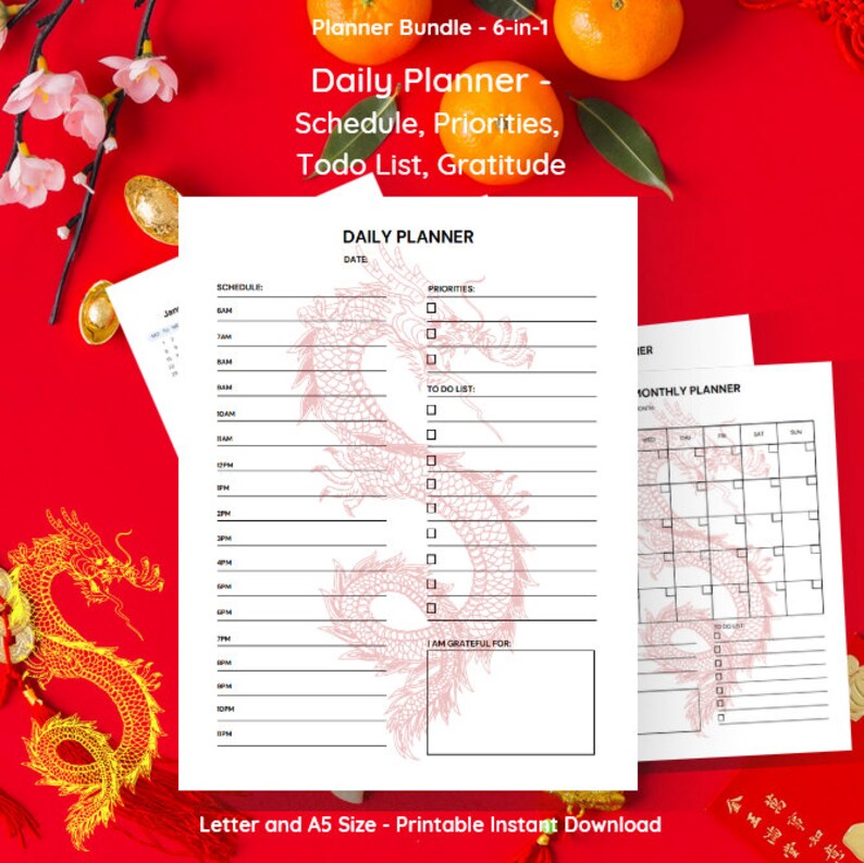 Printable Chinese/lunar/zodiac New Year of the Dragon Personal ...