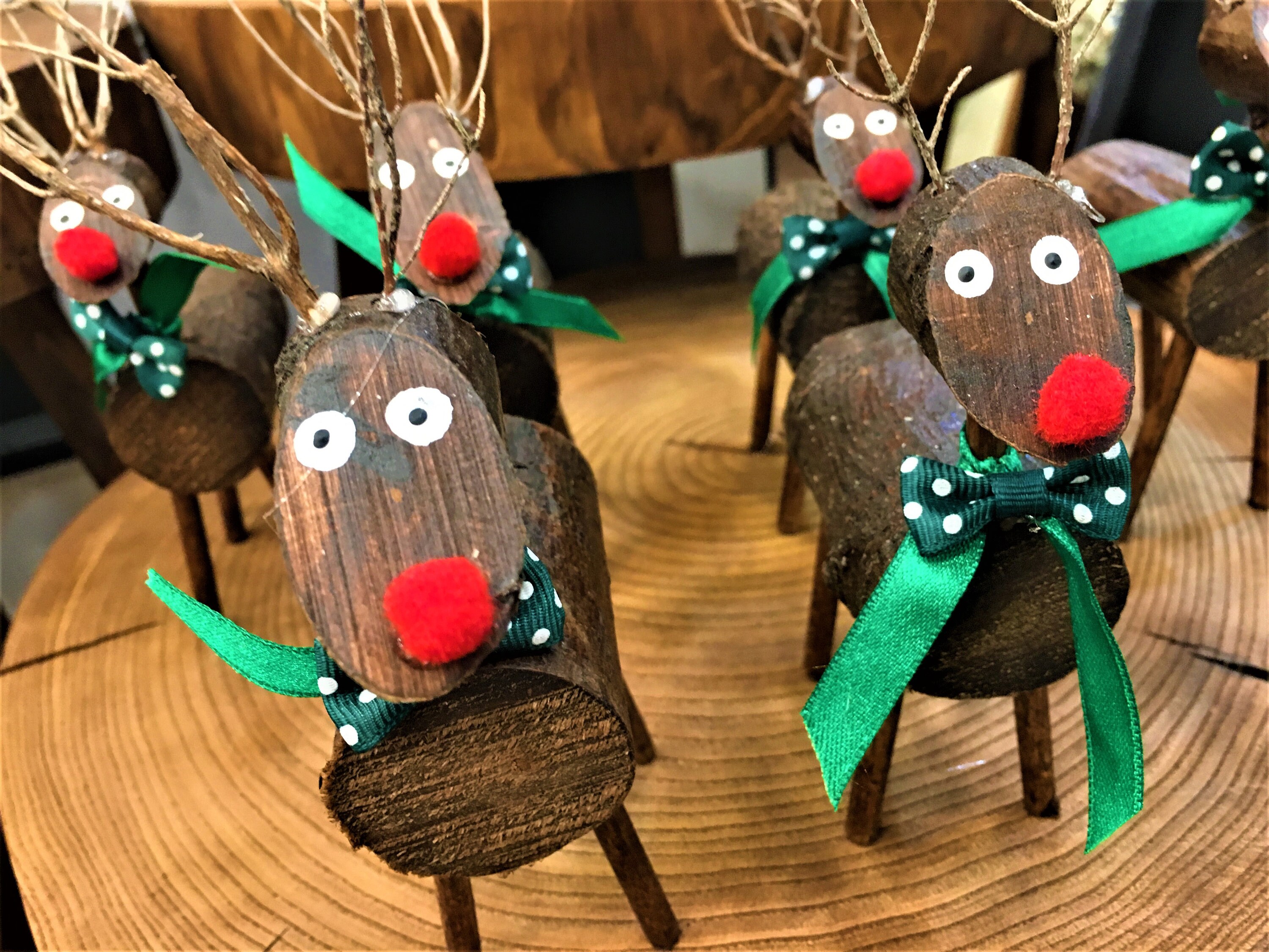 Christmas Wooden Deer Decor, Wooden Reindeer, Wooden Christmas Gift ...