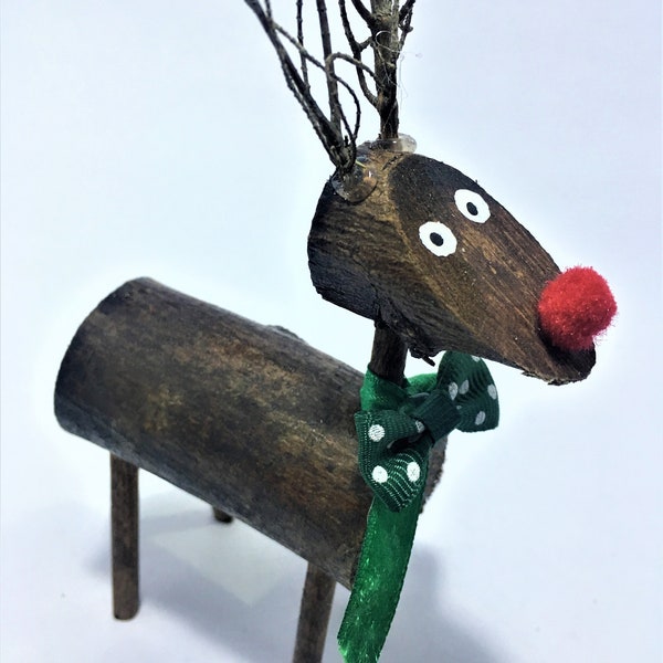 Log Reindeer - Etsy