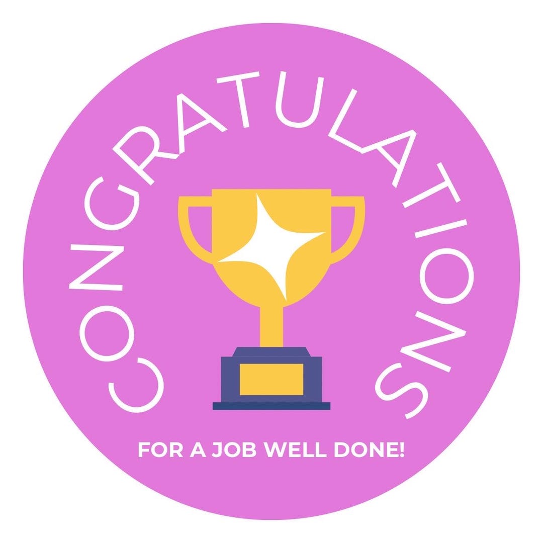 Teacher Stickers Congratulations Trophy - Affordanle DIGITAL DOWNLOAD ...