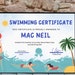 EDITABLE Swim Team Award Certificates, INSTANT DOWNLOAD, Swimming ...