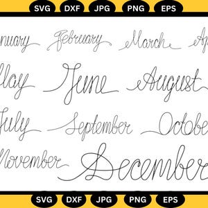 Months of the Year SVG Bundle, Clipart Calendar, SVG Calendar Months ...