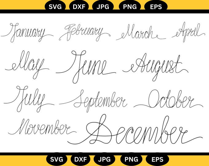 Blank Calendar Svg / Calendar Svg / Monthly Calendar / Months of the ...