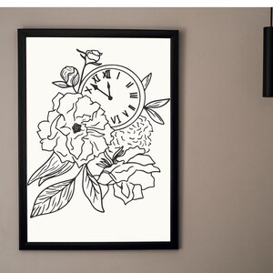 Floral Clock Svg File\ Vintage Floral Clock Svg\ Wedding Clock Svg ...