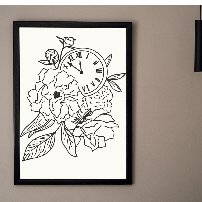 Floral Clock Svg File Vintage Floral Clock Svg Wedding Clock - Etsy