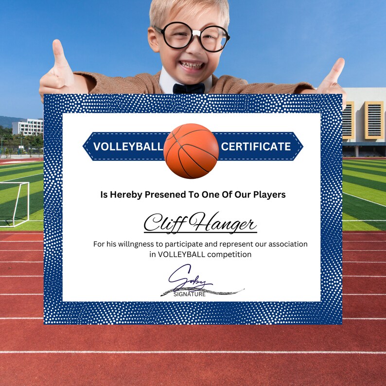 Basketball Certificate Achievement Award Sports MVP - Etsy