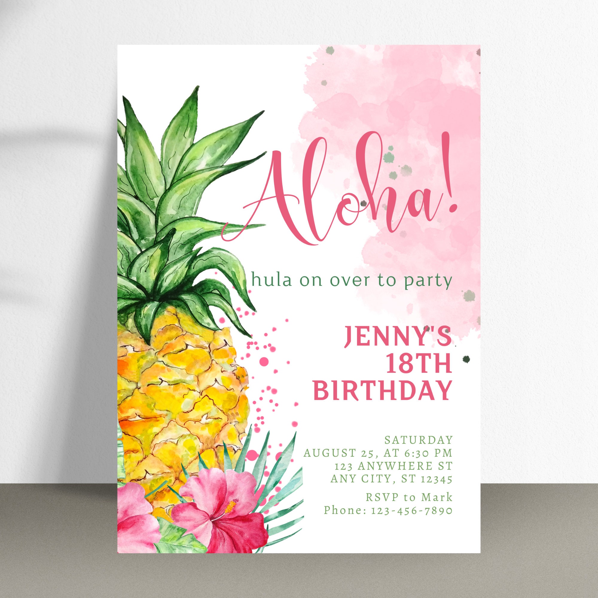 Invitación de cumpleaños para niños Aloha imprimible fiesta - Etsy México