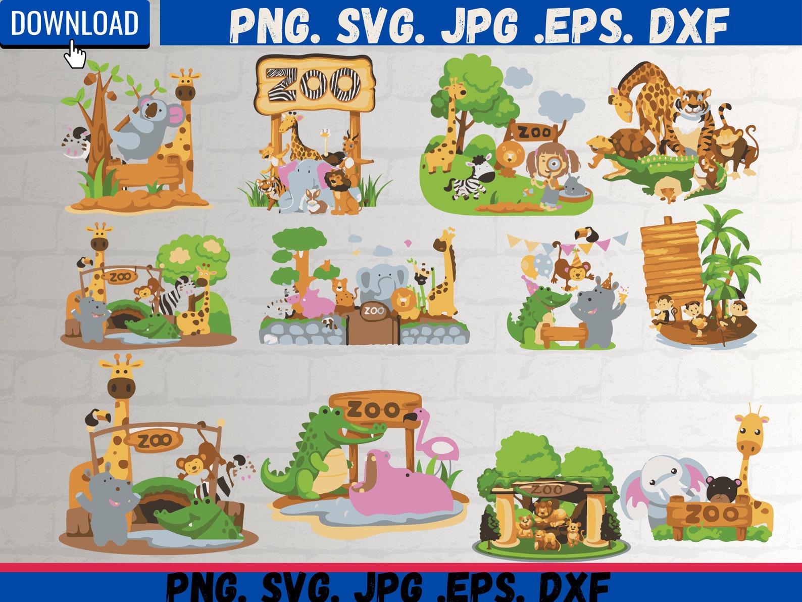 Safari Animals Svg Safari Animals Png Baby Shower Svg Cute Animals Png ...