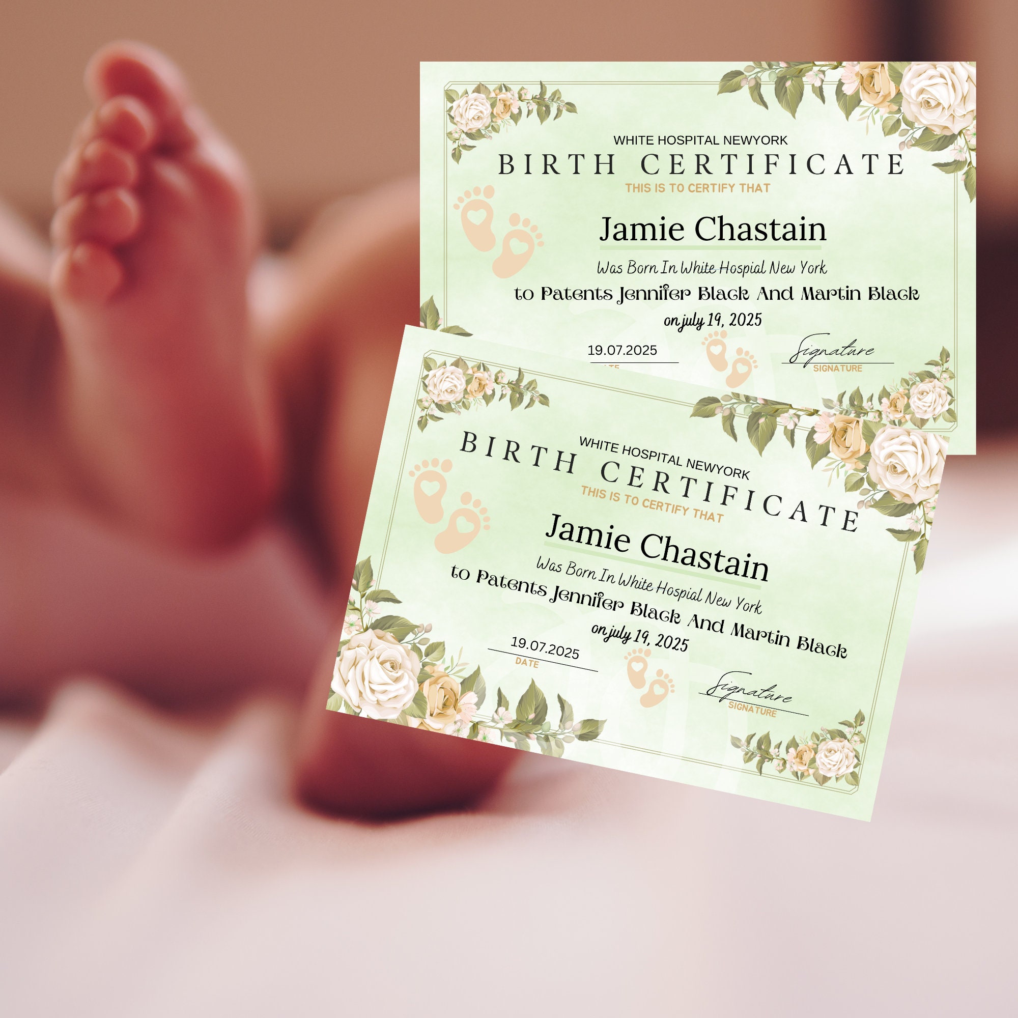 Editable Certificate of Birth Certificate Template Baby - Etsy