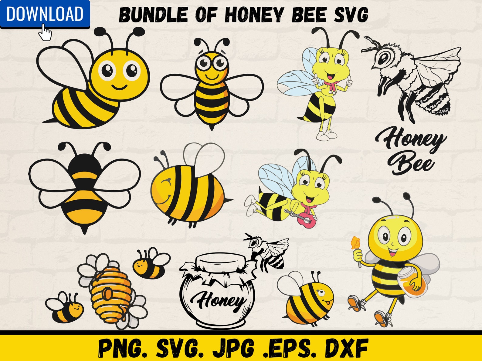 Bee Svg Bundle honey Bee SVG Files Bumblebee SVG Cut Files bee Bundle ...