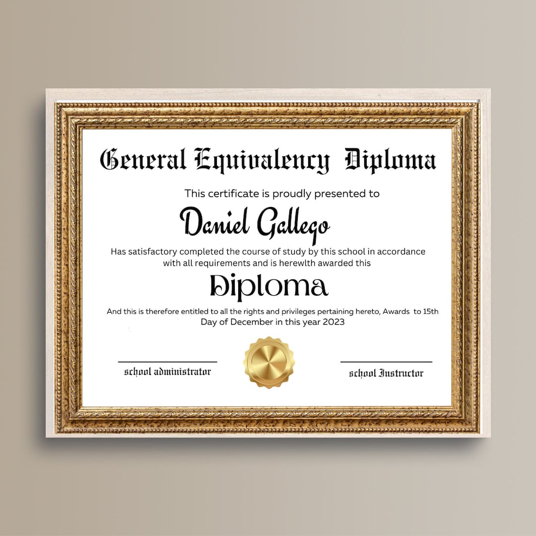 General Equivalency Diploma Customized GED Diploma, Editable Ged ...