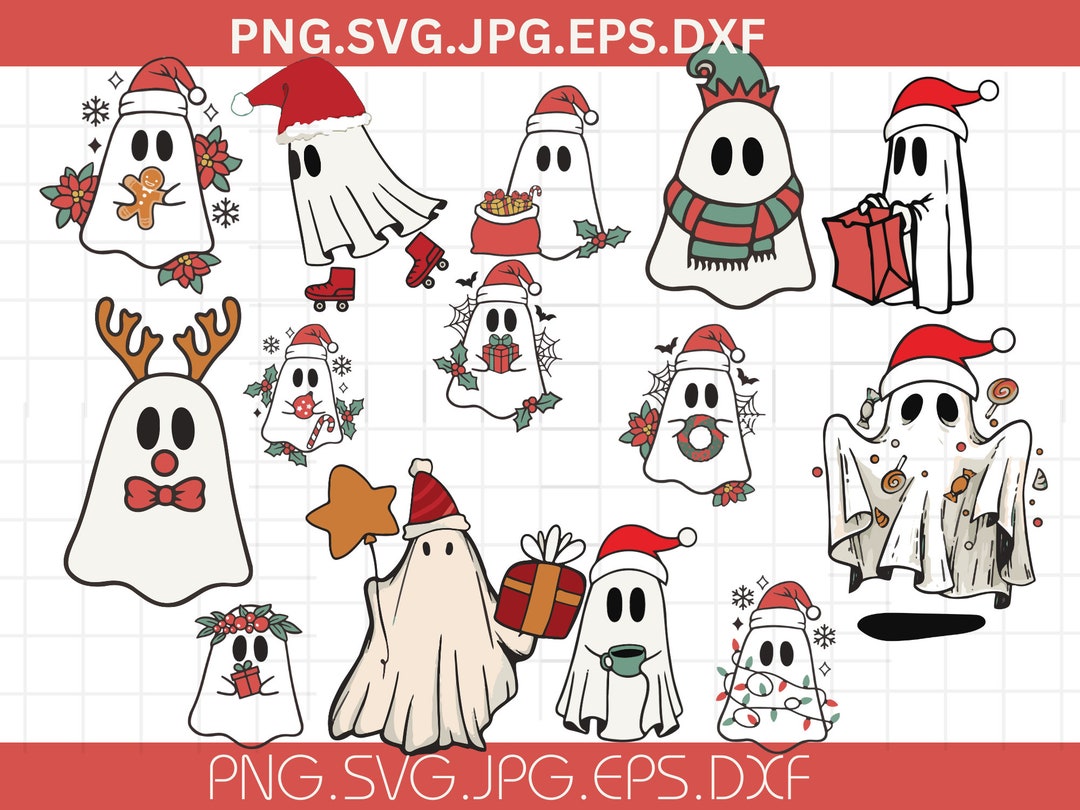 Christmas Ghost SVG Bundle Christmas Svg Halloween Svg File for Cricut ...