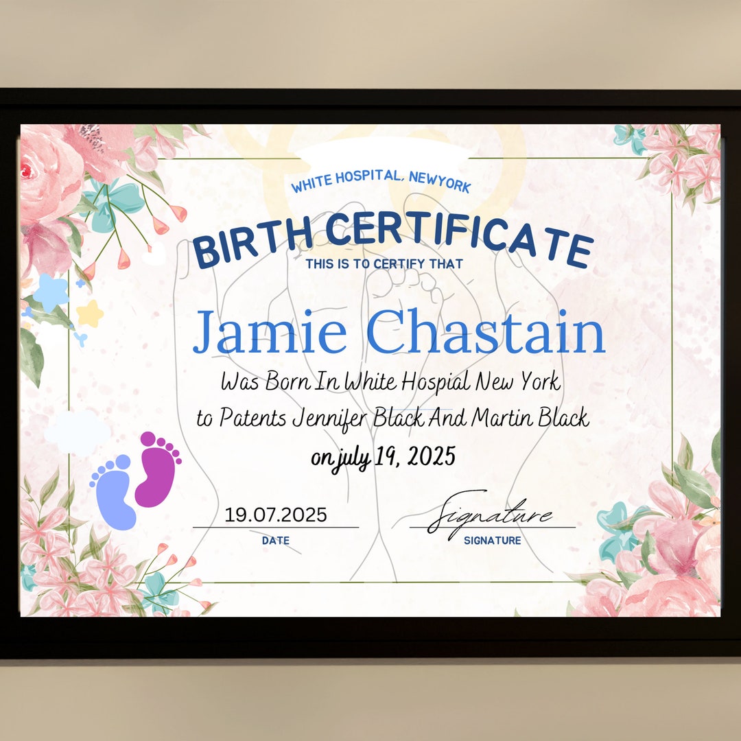 Buy Editable Certificate of Birth Certificate Template, Baby ...