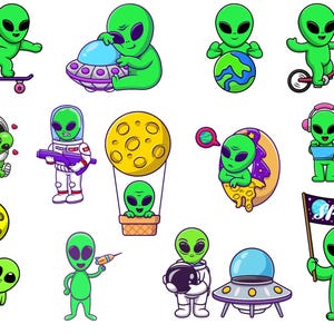 Cute Alien SVG/ Alien Face Svg/ Halloween Alien Svg/ Spaceship SVG ...