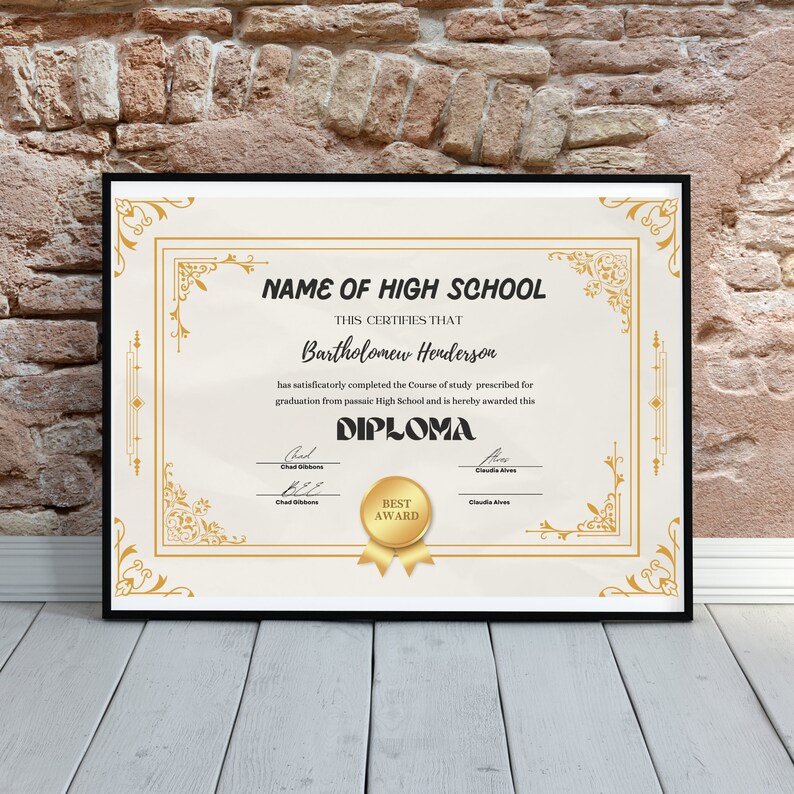 High School Diploma, Editable Home School Diploma, Printable Diploma ...