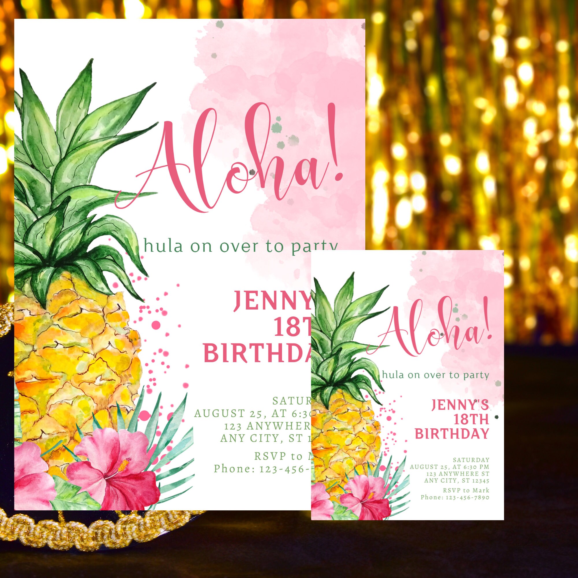 Invitación de cumpleaños para niños Aloha imprimible fiesta - Etsy México