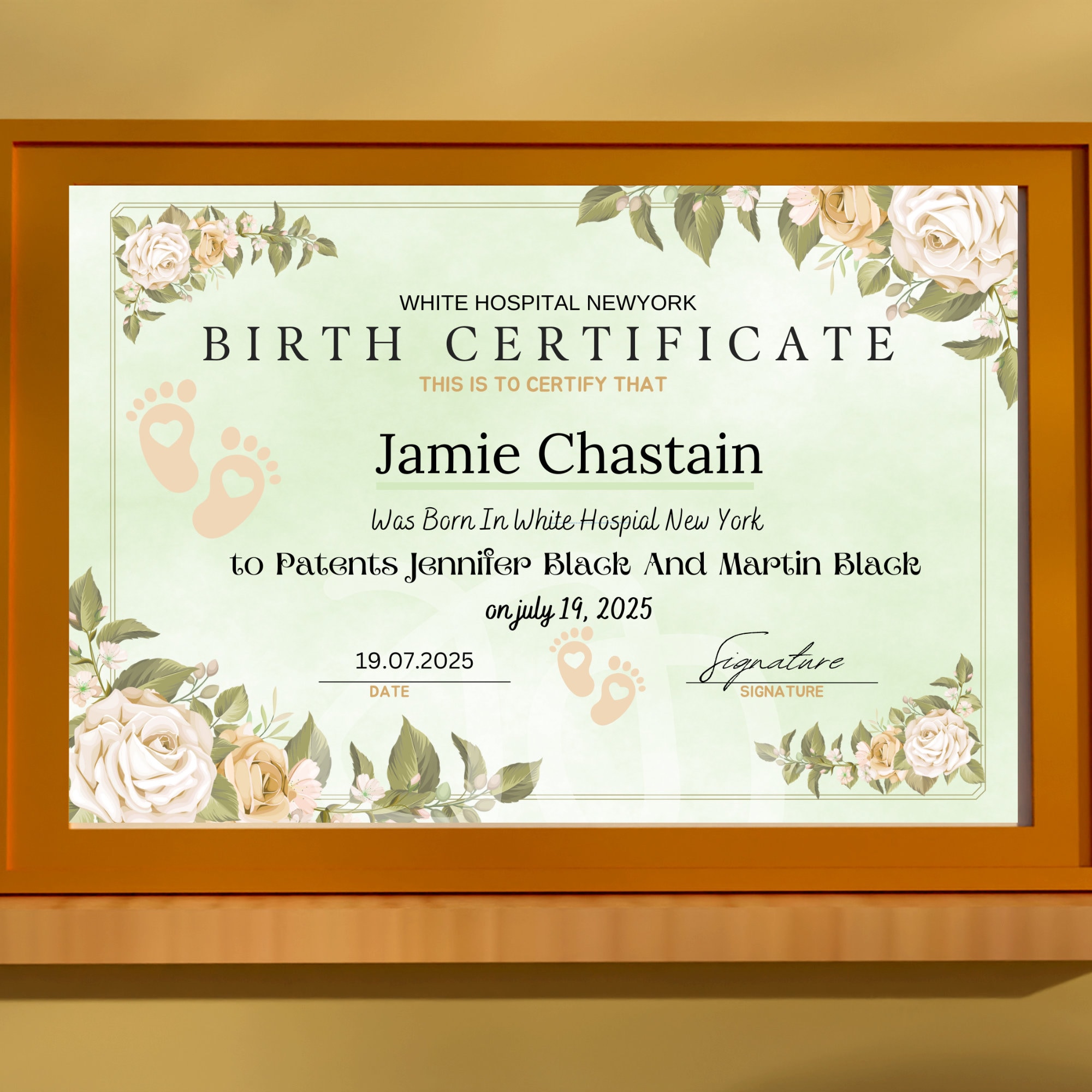 Editable Certificate of Birth Certificate Template Baby - Etsy