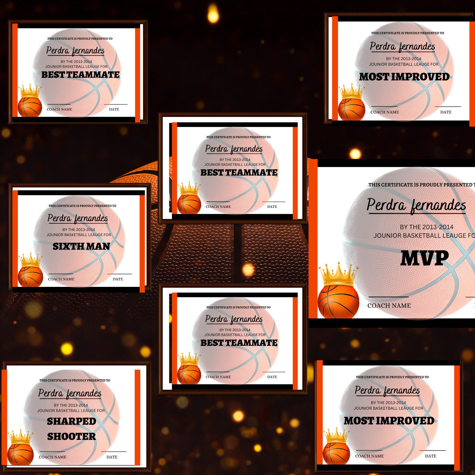 Editable Basketball Certificate Template Printable - Etsy