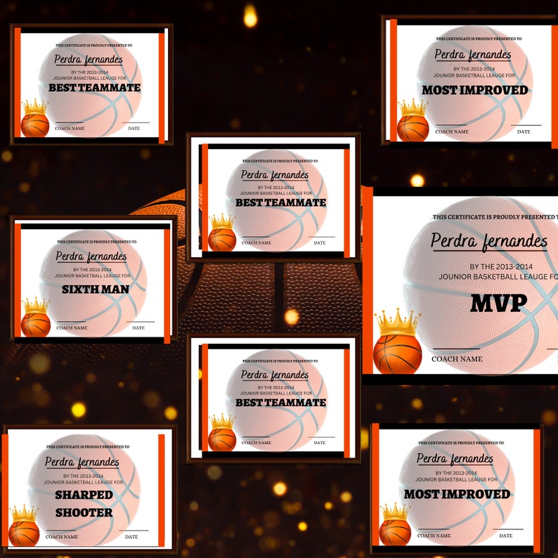 Editable Basketball Certificate Template Printable - Etsy