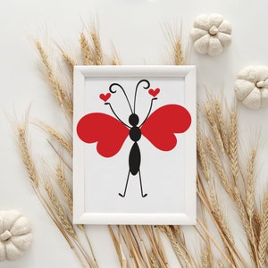 Dragonfly PNG, Red Hearts Clipart Set/heart Png/ Heart Silhouette ...