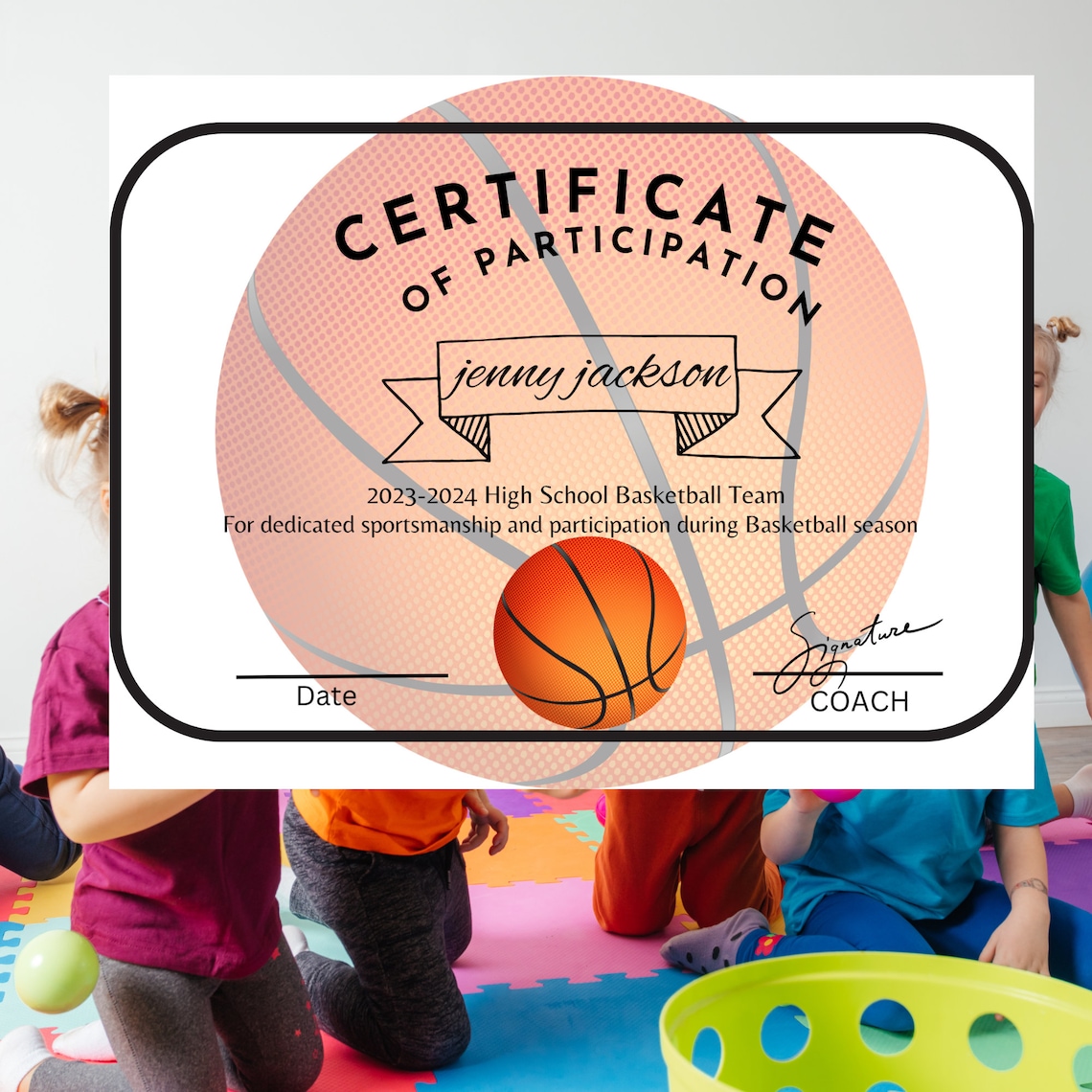 Editable Basketball Certificate Template Printable - Etsy