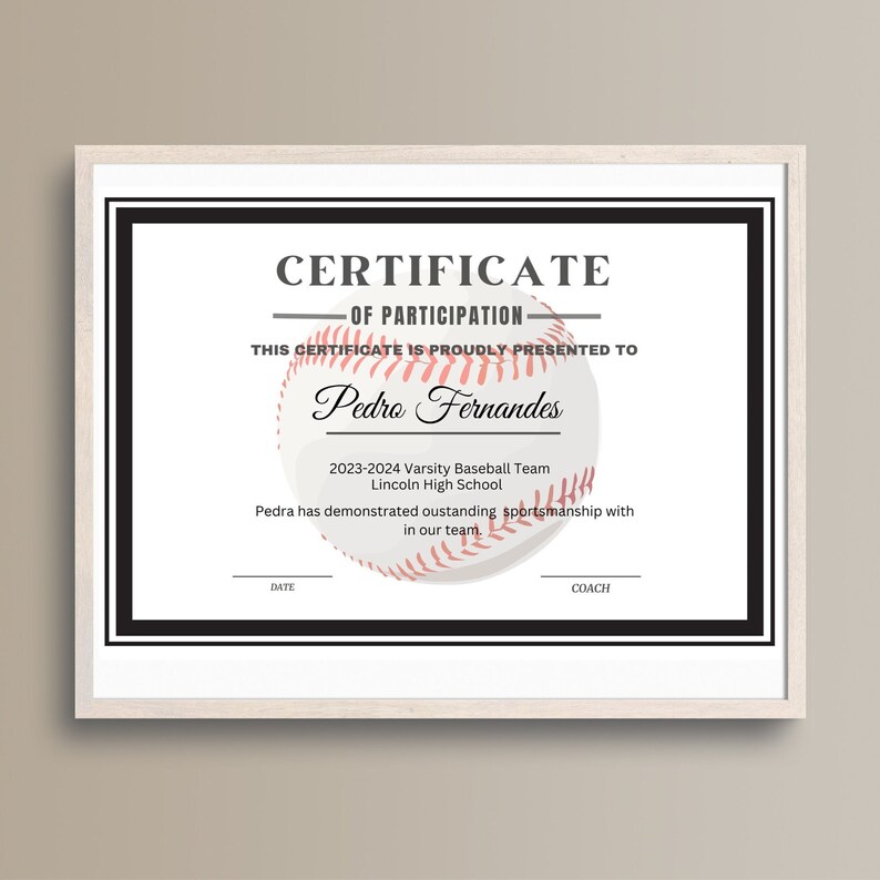 Editable Baseball Award Certificates, Award Ceremony Certificates, End ...