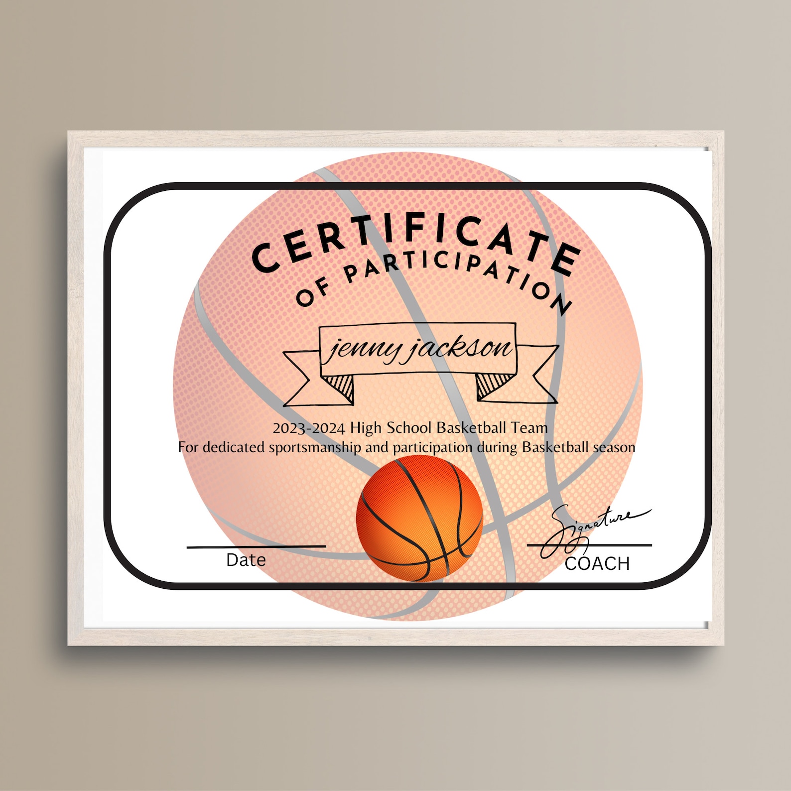 Editable Basketball Certificate Template Printable - Etsy