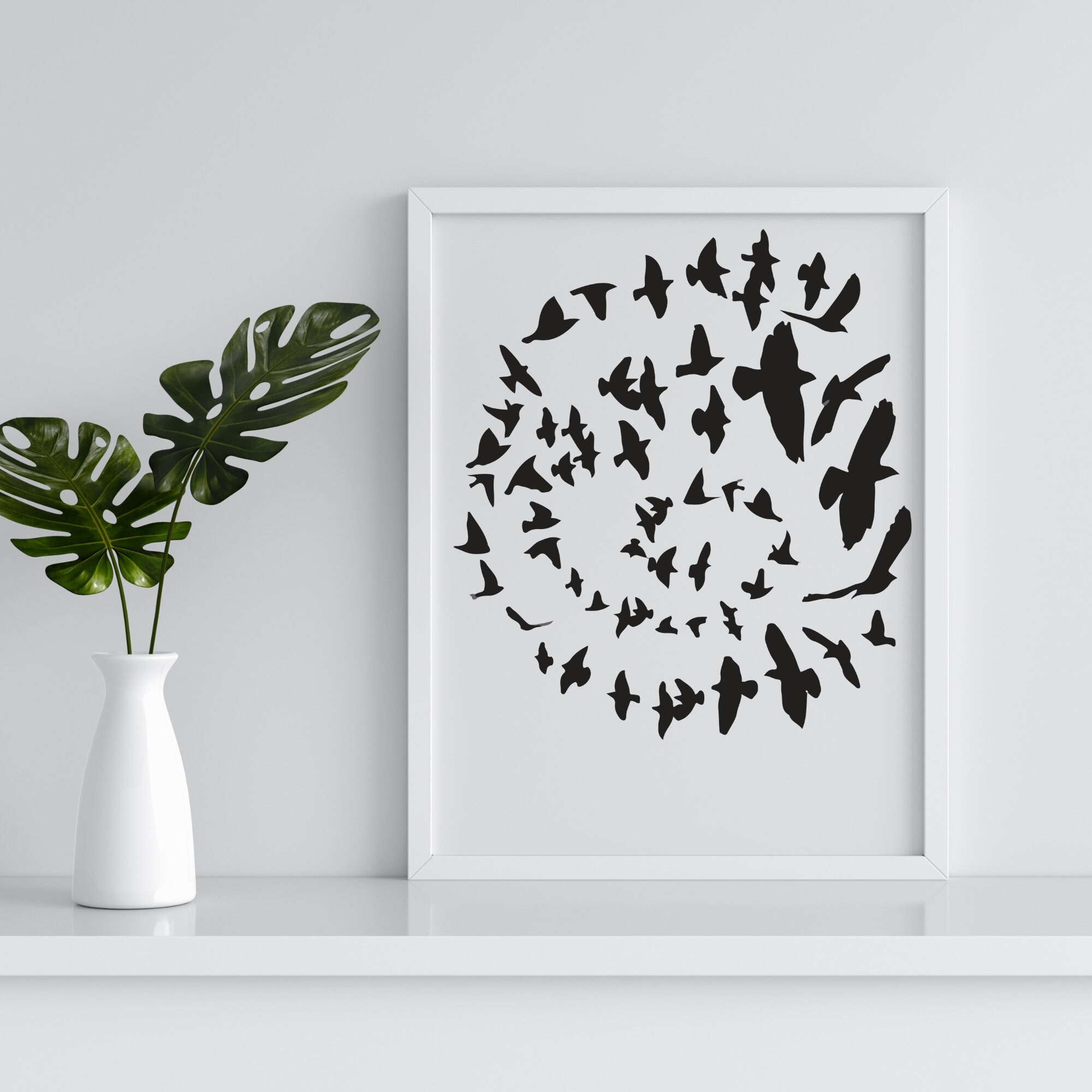 Flying Birds SVG Bundle, Flying Bird Svg,flock of Flying Birds Svg ...