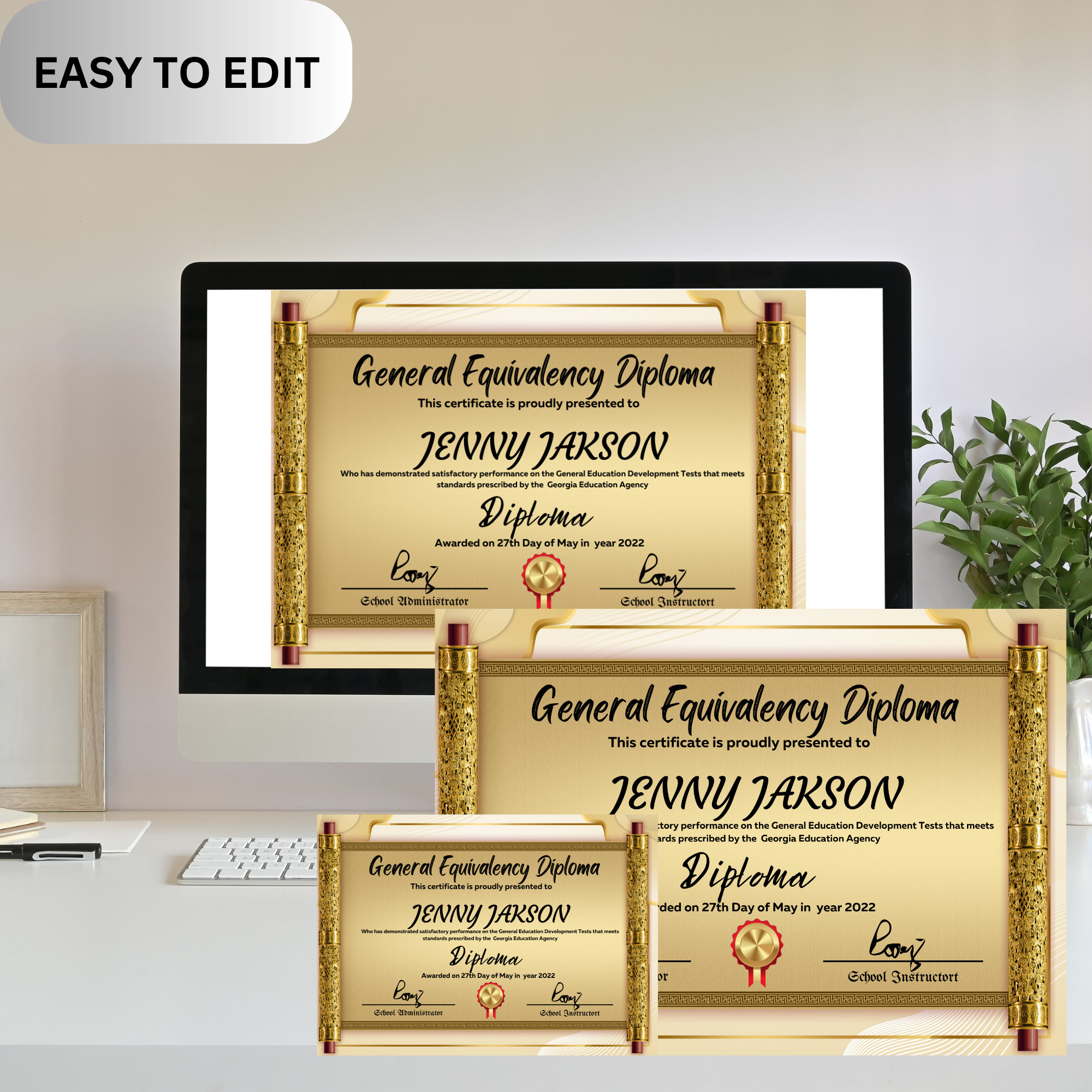 GED Diploma , Printable General High School Equivalency Diploma ...