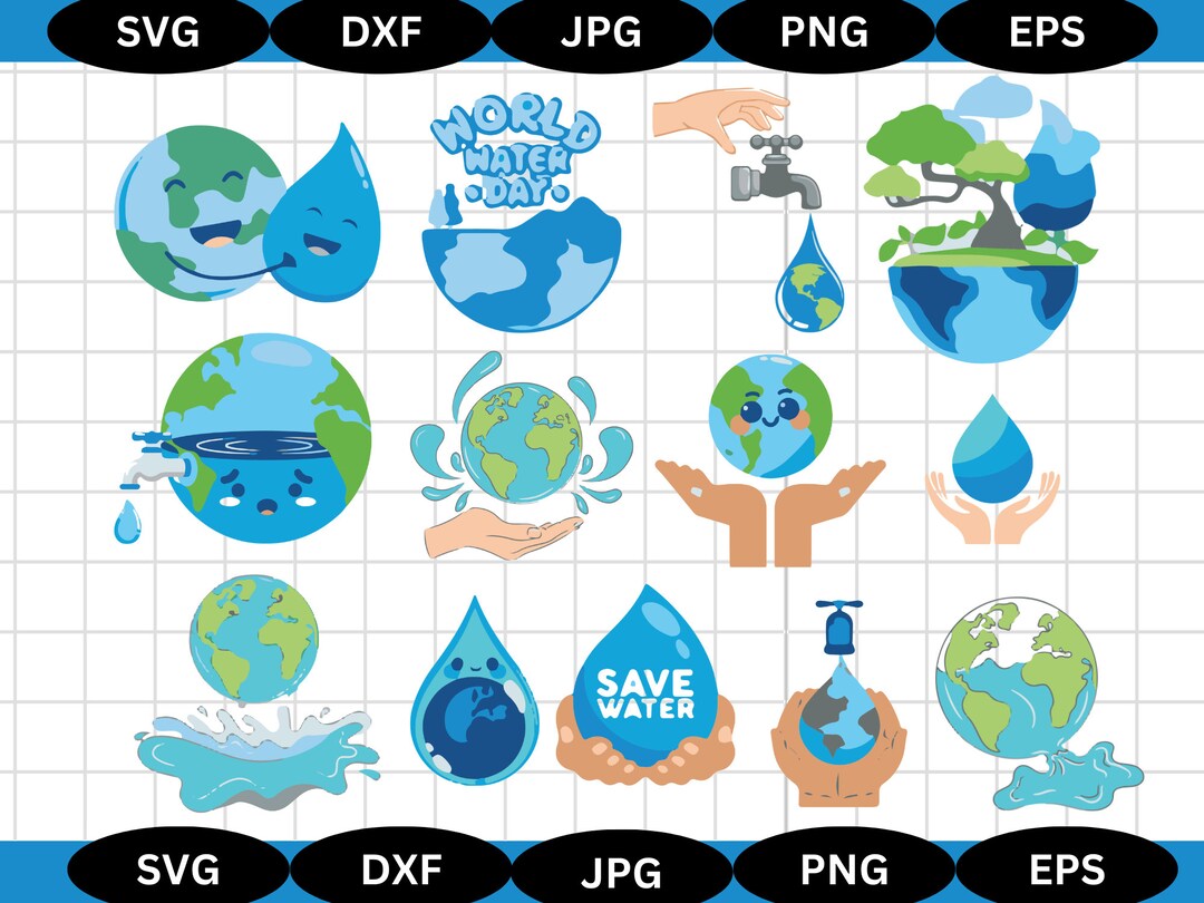 World Water Day Svg , Water,earth Day Svg, Water Day Svg Bundle\ World ...