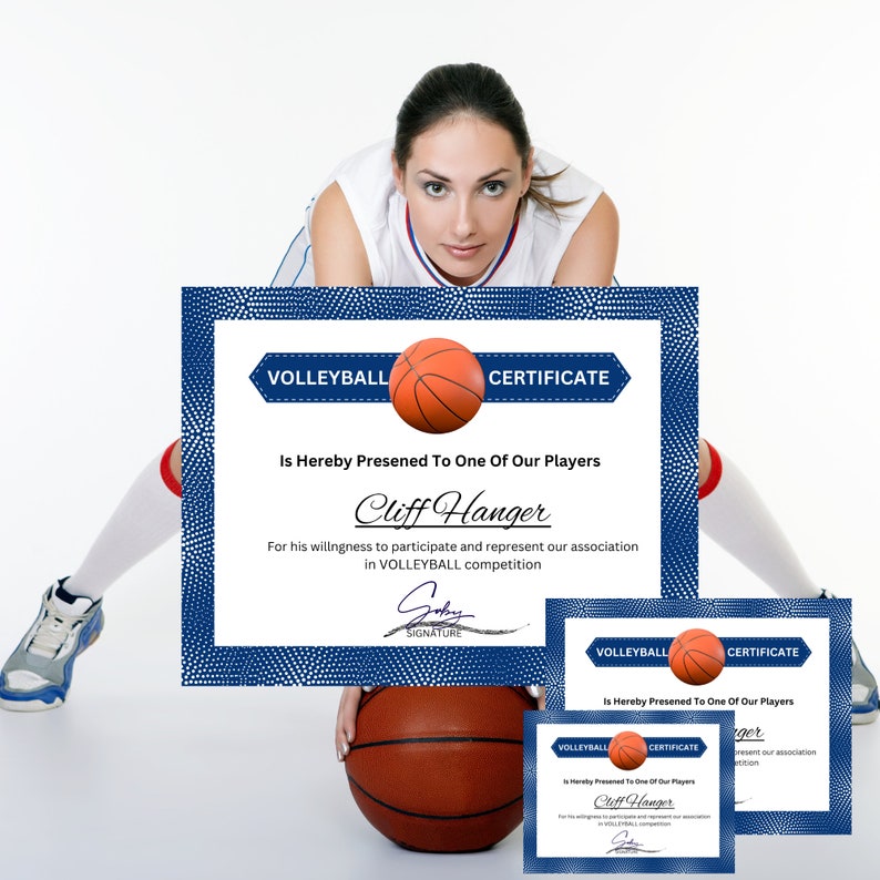 Basketball Certificate Achievement Award Sports MVP - Etsy