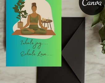 Yoga Greeting Cards | Yoga Pose Card | Yoga Card | Yoga Art |yogi ...