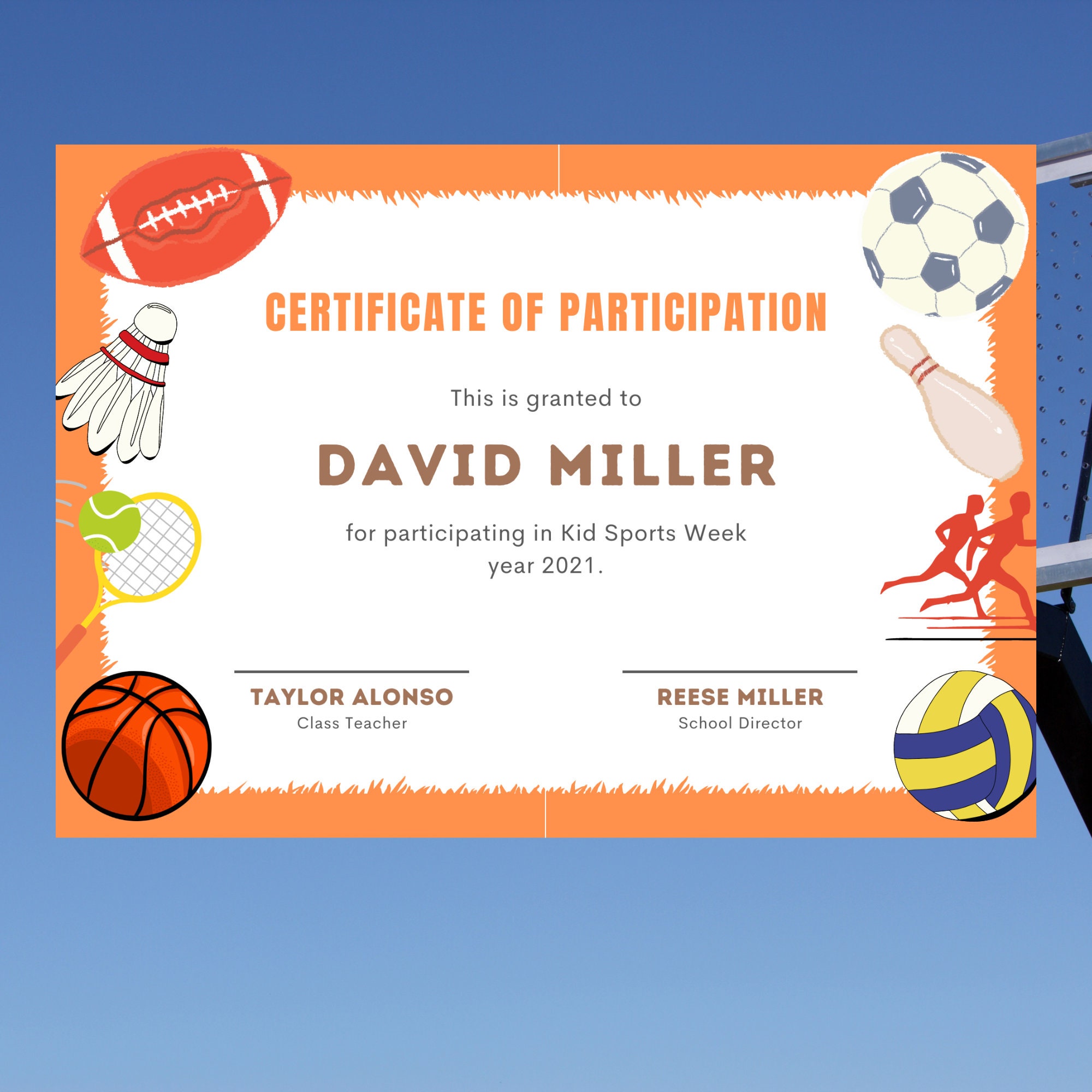 Editable Basketball Certificate Template Printable - Etsy