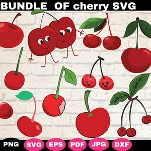 Cherry SVG, Fruits SVG, Cherry Bundle Svg, Cherries Svg, Summer Print ...