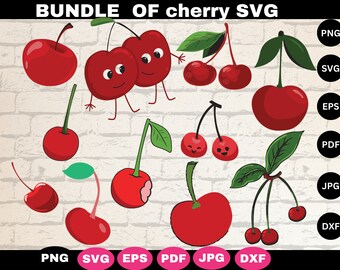 Cherry SVG, Fruits SVG, Cherry Bundle Svg, Cherries Svg, Cherries ...