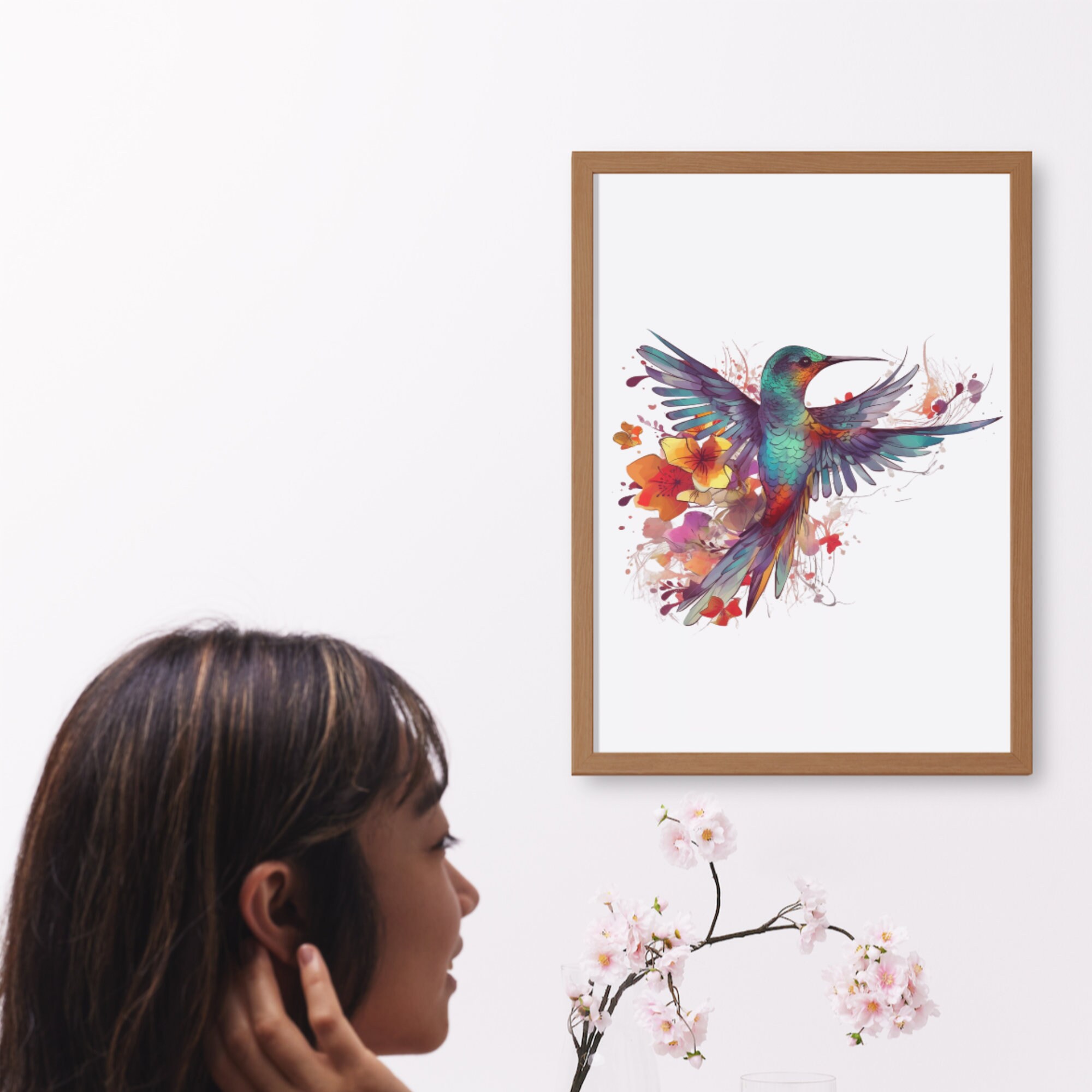 Hummingbird Clipart Digital Illustration/watercolor Rainbow - Etsy