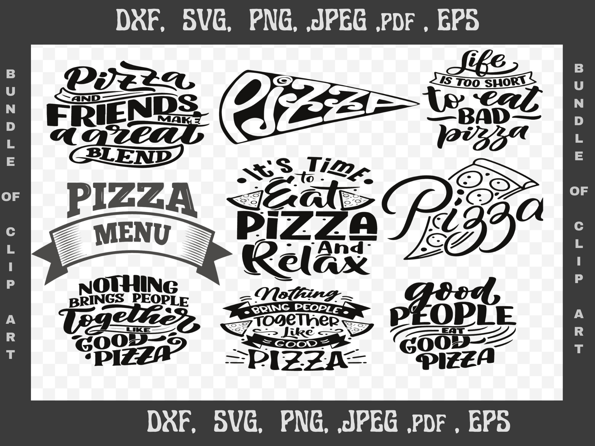 Pizza Svg Bundle Pizza Png Bundle Pizza Clipart Bundle Pizza ...