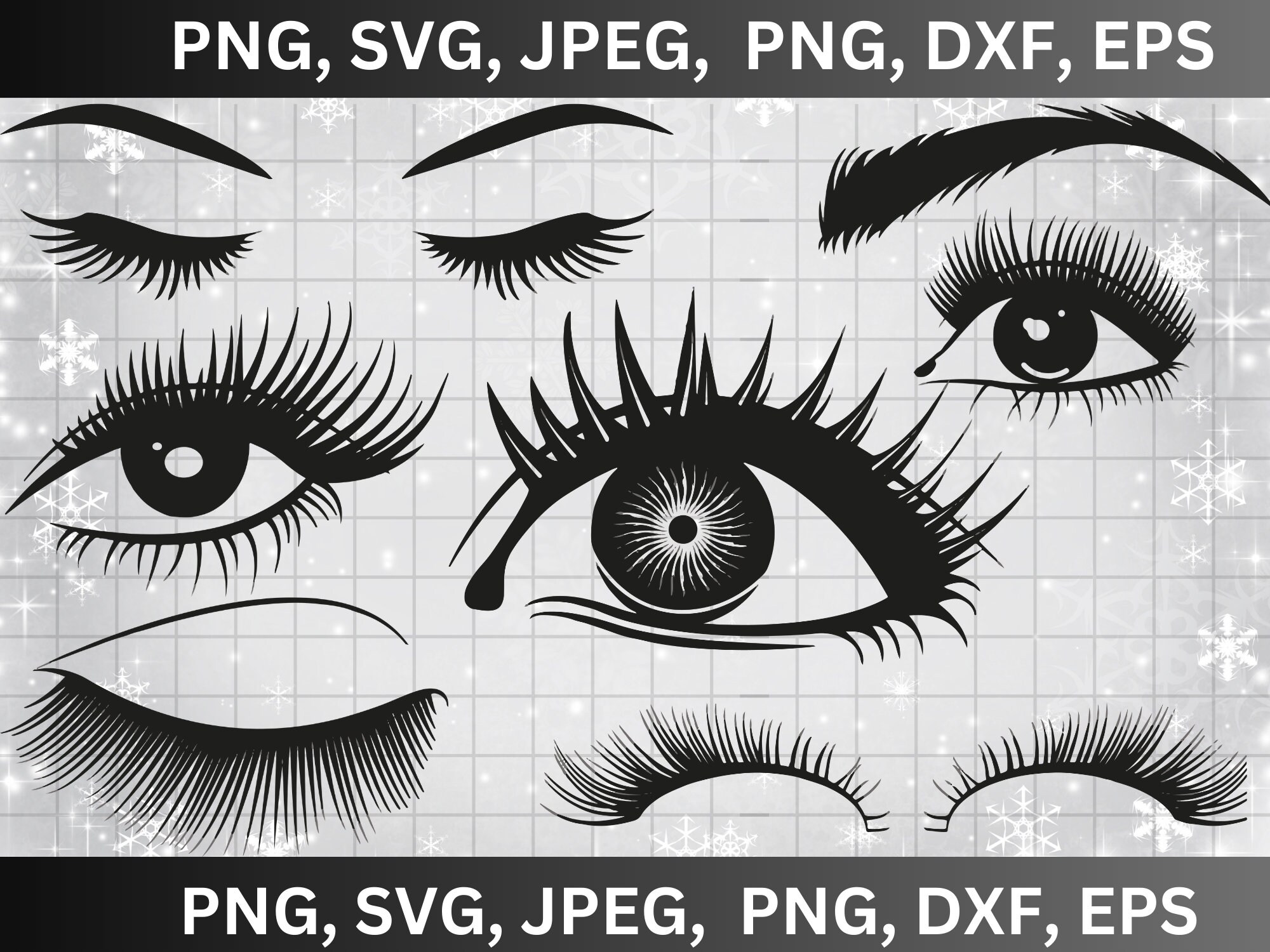 Eyelash and Eyebrow Svg Beauty Svg Eyelashes and Eyebrows - Etsy