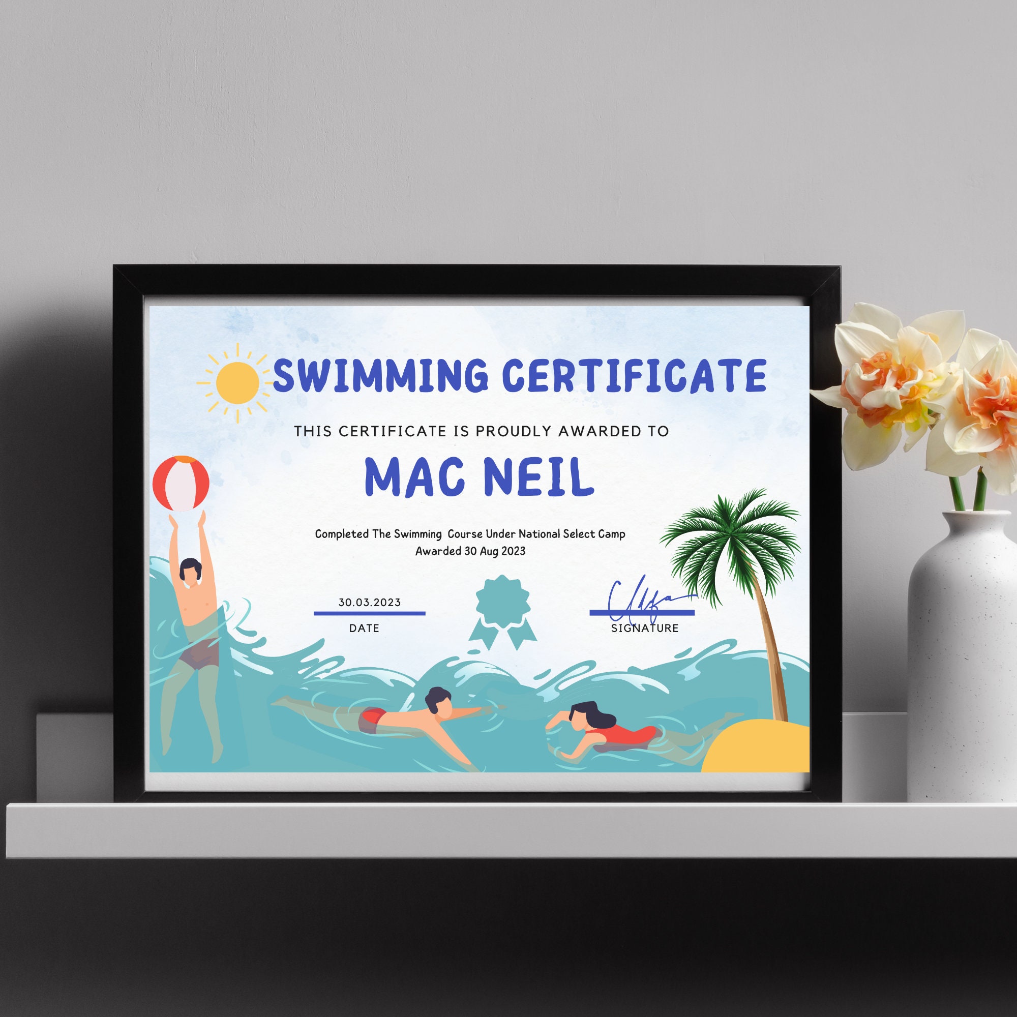EDITABLE Swim Team Award Certificates INSTANT DOWNLOAD - Etsy