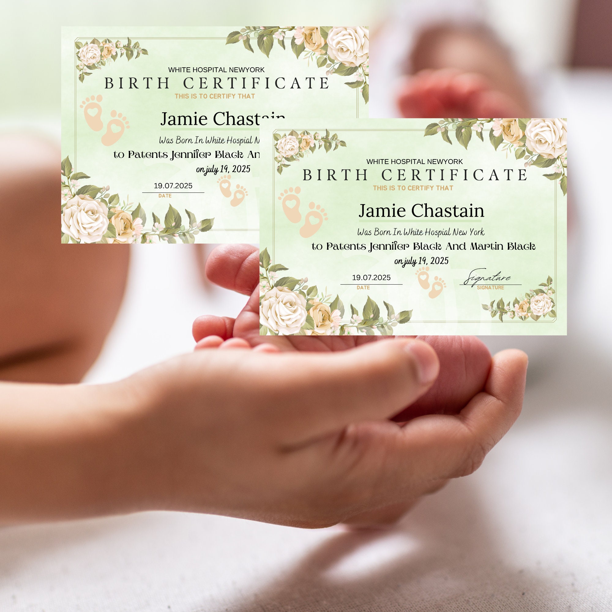 Editable Certificate of Birth Certificate Template Baby - Etsy