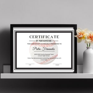 Editable Baseball Award Certificates, Award Ceremony Certificates, End ...