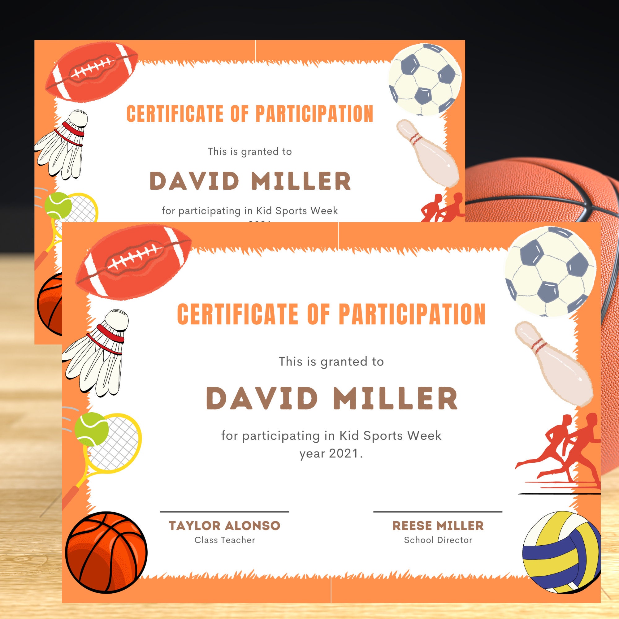 Editable Basketball Certificate Template Printable - Etsy