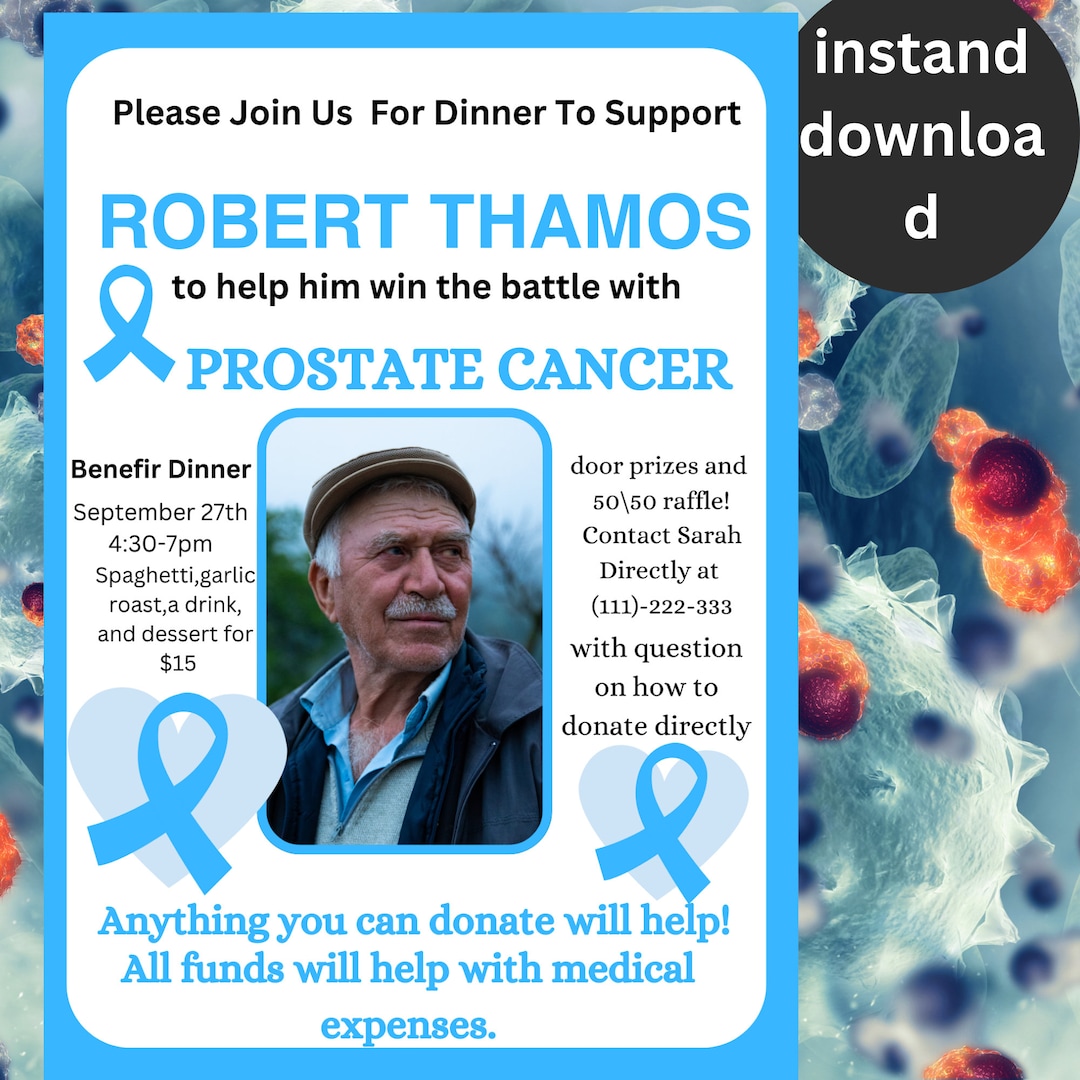 Colon Cancer Benefit Fundraiser Flyer, Printable Colorectal Cancer, Charity Church Donation ...
