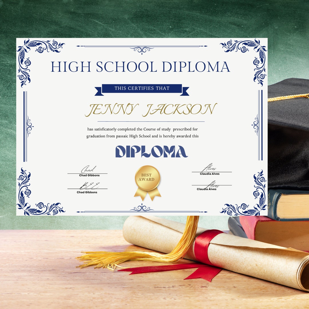 High School Diploma, Editable Home School Diploma, Printable Diploma ...