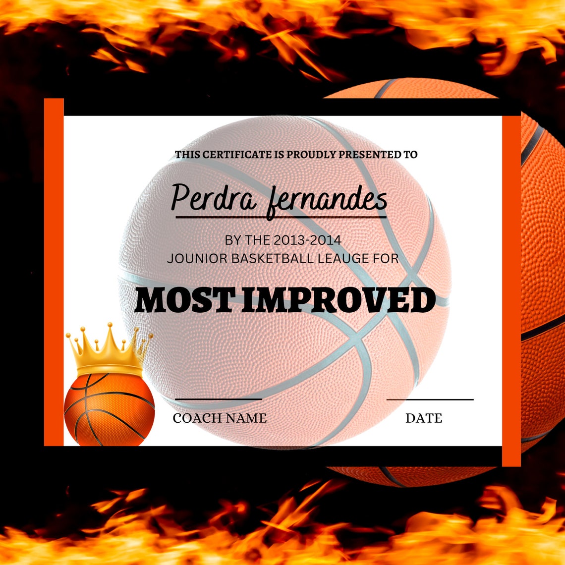 Editable Basketball Certificate Template Printable - Etsy