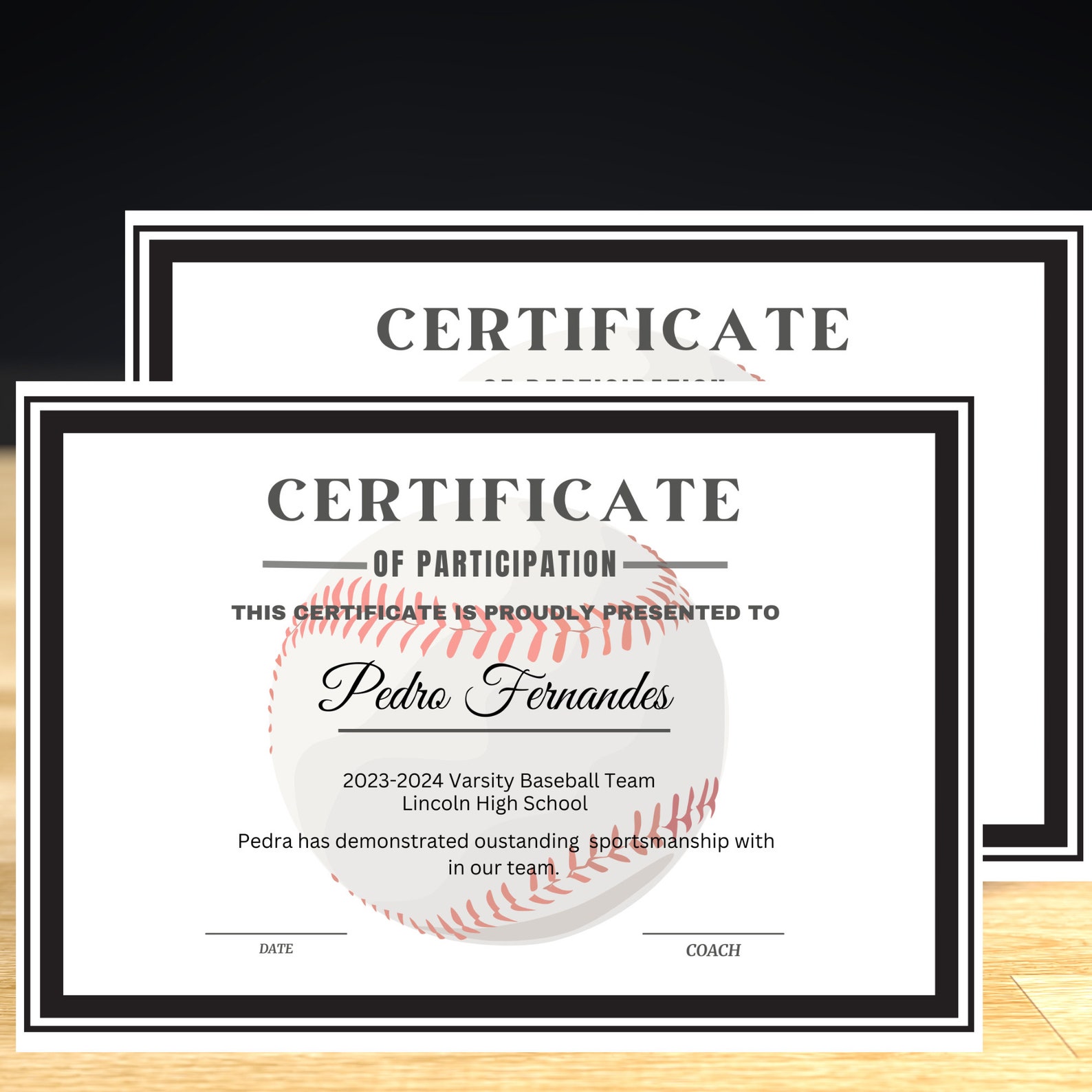 Editable Baseball Award Certificates, Award Ceremony Certificates, End ...