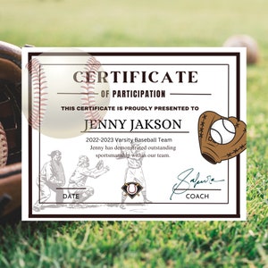 Editable Baseball Award Certificate Bundle, Team Party Printable, End ...