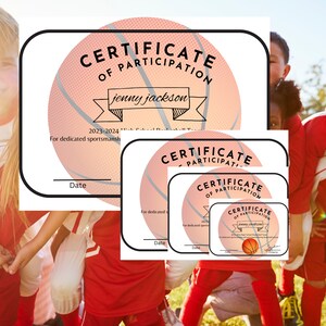 Editable Basketball Certificate Template , Printable Certificate ...