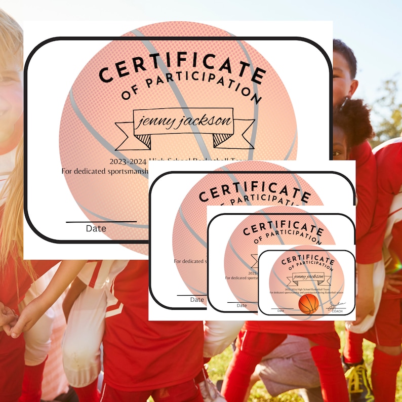 Editable Basketball Certificate Template Printable - Etsy