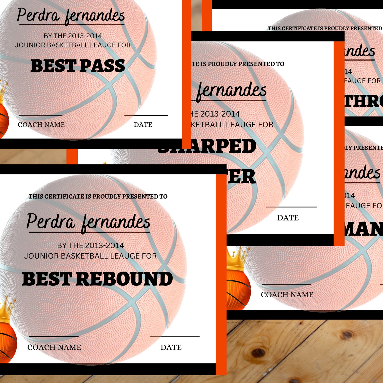 Editable Basketball Certificate Template Printable - Etsy